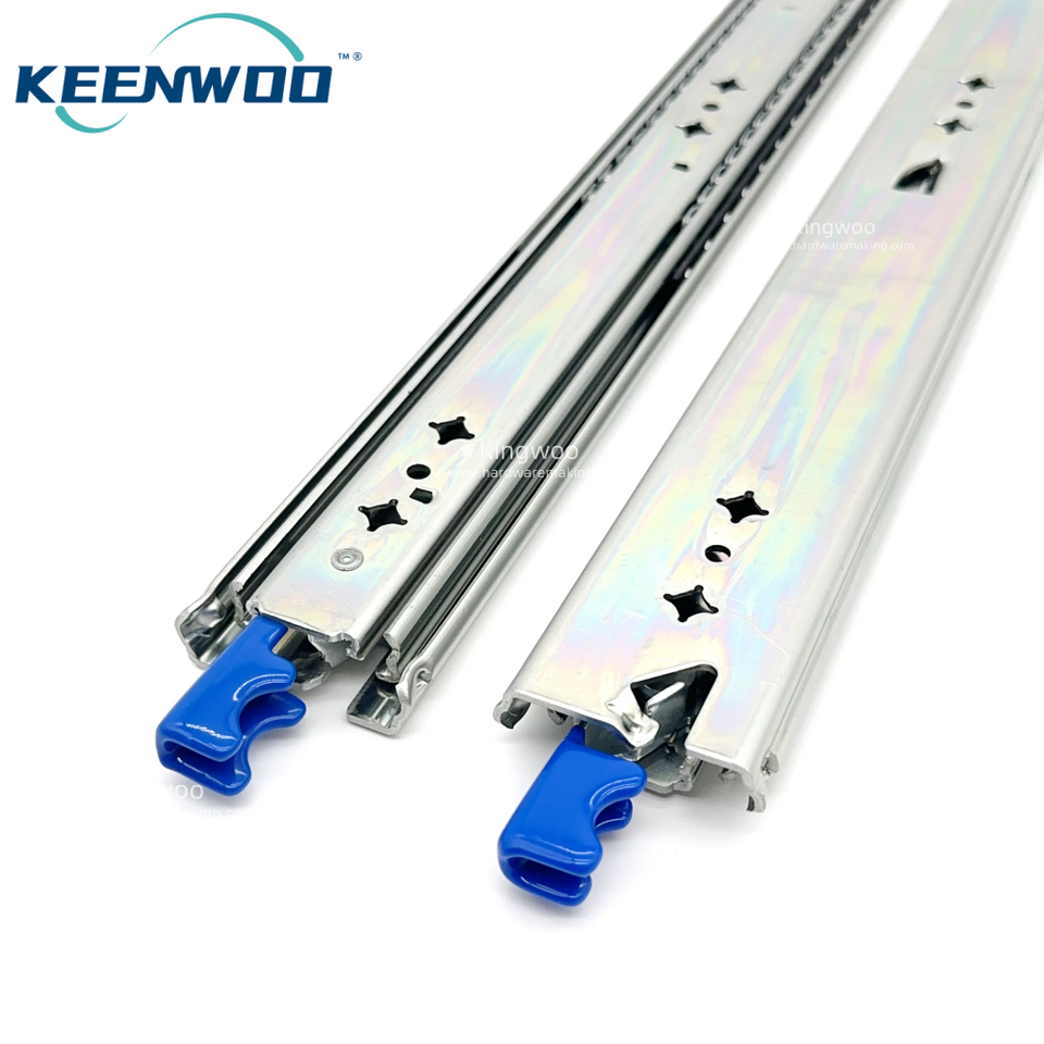 Heavy Duty 53mm Ball Bearing Drawer Guides with Stop Locking Slide Rail ...