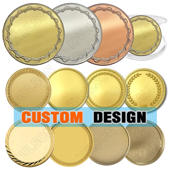 New Design Laser Engraving Blank Commemorative Coin Diy Logo Color ...