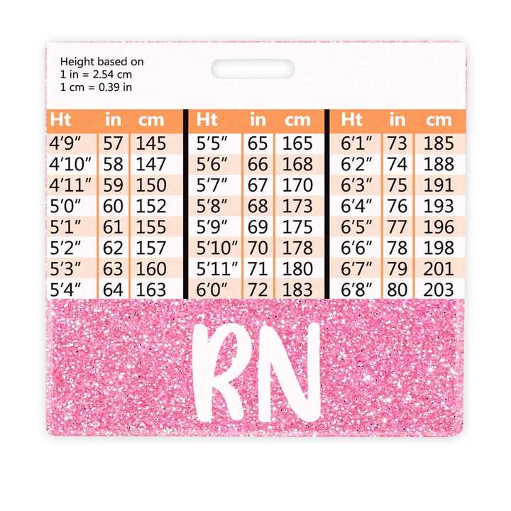 Registered Nurse Height & Weight Conversion Chart Badge Buddy Holder ID ...