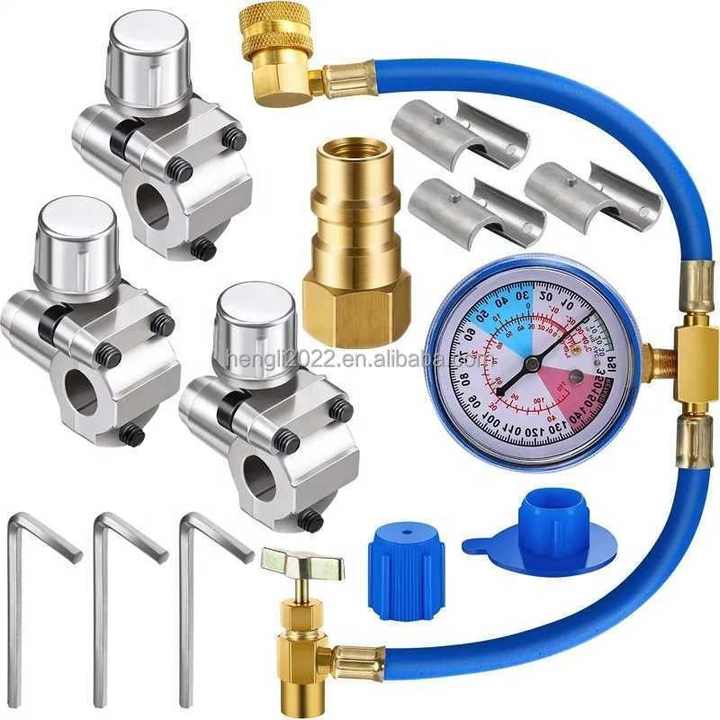 Measuring Hose Gauge Fluoride Tool Kit 3pcs BPV31 Piercing Tap Valve ...