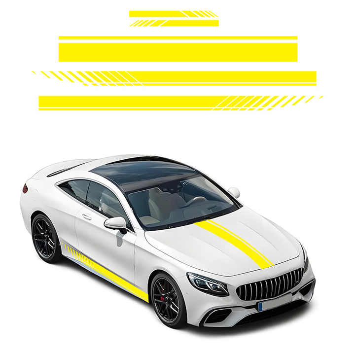 Edition 1 AMG Side Stripes Skirt Sticker Car Hood Vinyl Decal for Class ...
