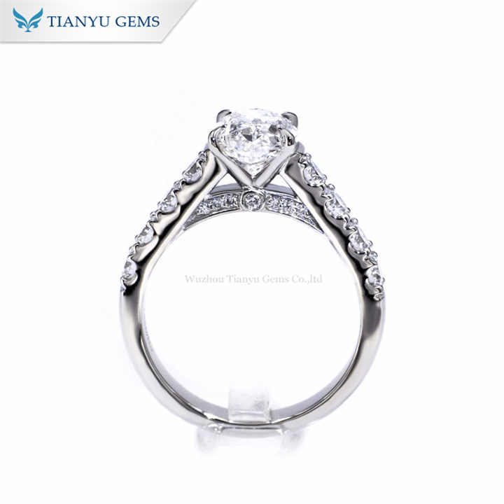 Tianyu Gems 3ct Oval CVD Lab Diamond with Platinum PT950 Material ...