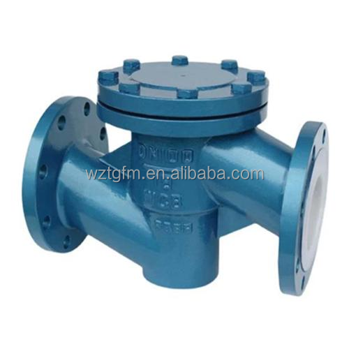 Lift Type PTFE Lined Flange Lift Check Valve Anti Corrosion Acid Alkali ...
