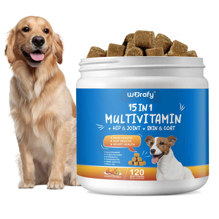 Custom 15 in 1 Dog Multivitamin Supplements for All Breeds