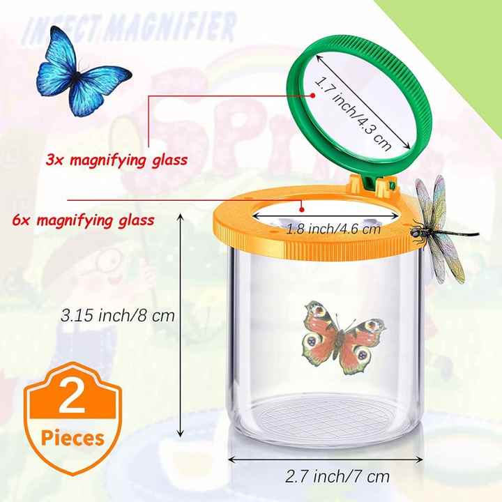 Magnifying Insect Box Insert Bug Viewer for Kids - 5x Magnification