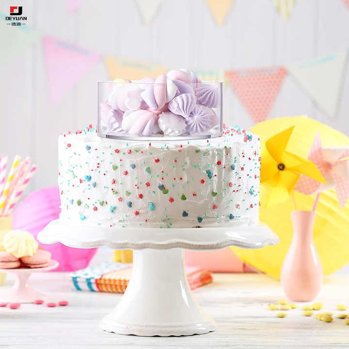 Clear Acrylic Cake Separator Fillable Cake Stand Round Cake Display ...