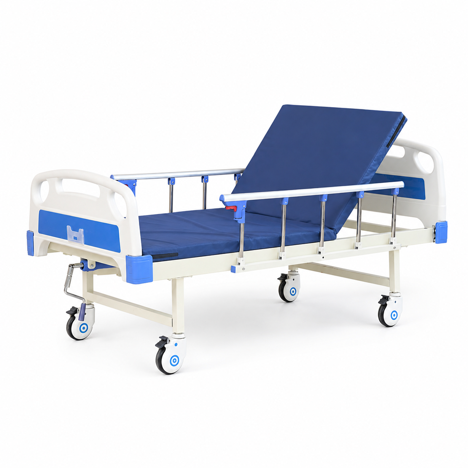 Crank Manual Hospital Bed Adjustable Medical Nursing Bed for Patient ...