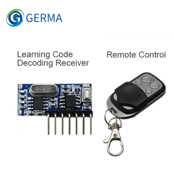 GERMA RF 433mhz Transmitter 4 Button Remote Control Receiver Module Fixed EV1527 Decoding 4CH ...