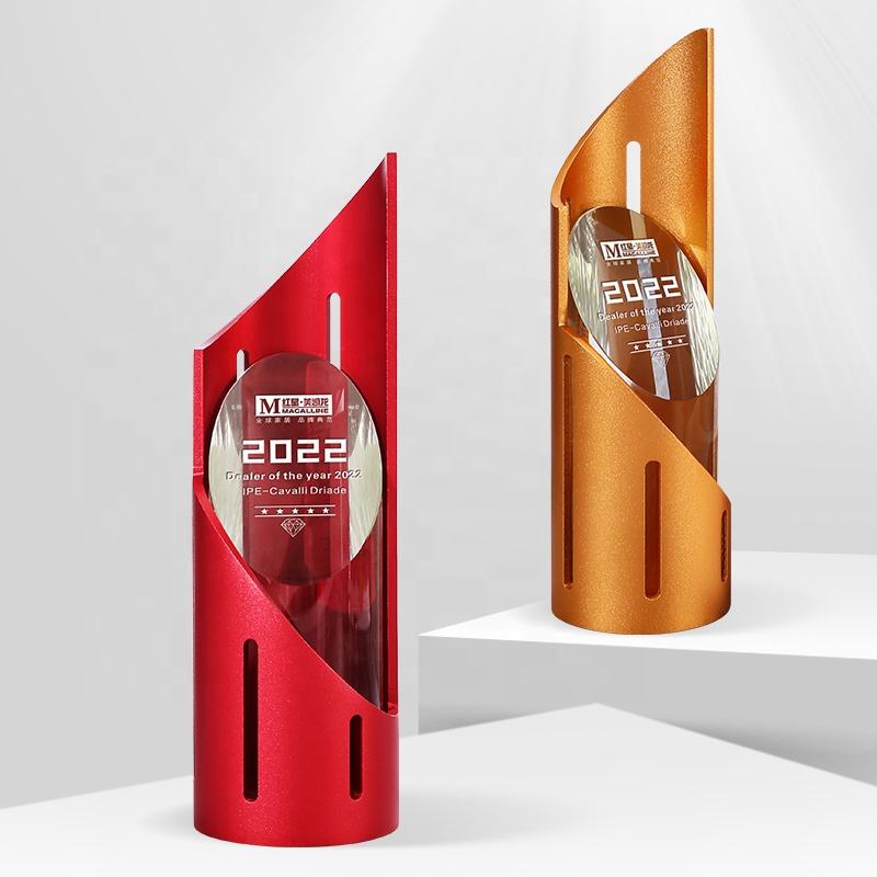 Customized K9 Crystal Cylinder Awards - Eco-Friendly Trophies