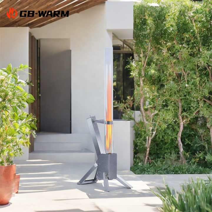Freestanding Outdoor Pellet Heater Patio Pellet Torch Glass Tube Fire ...