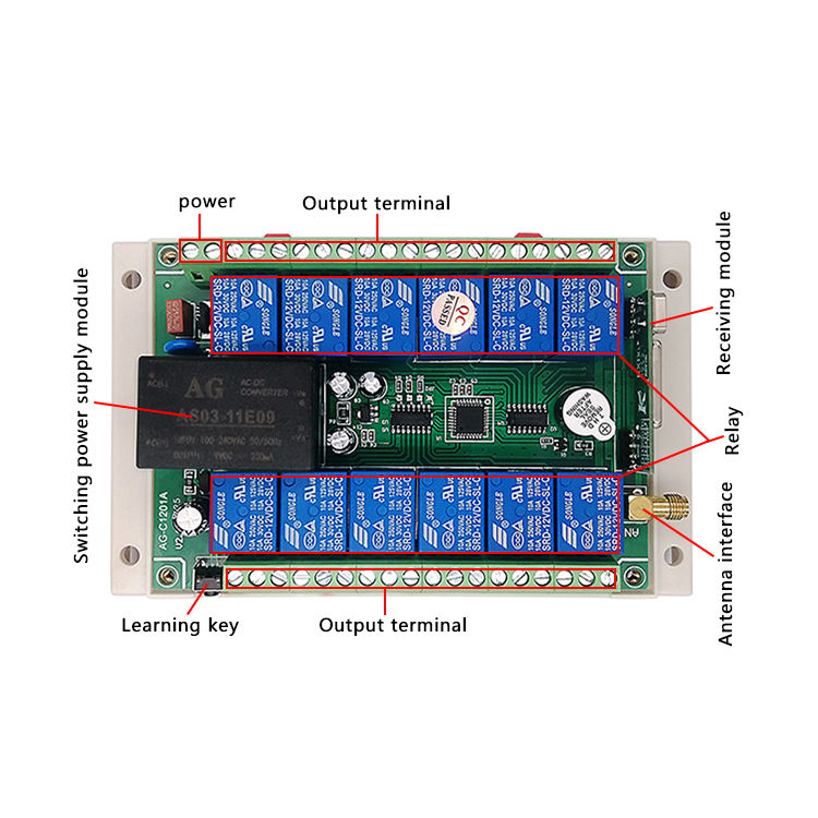 AG-C1201A 12CH Wireless Relay Module Long Range 3000m RF Remote Control ...