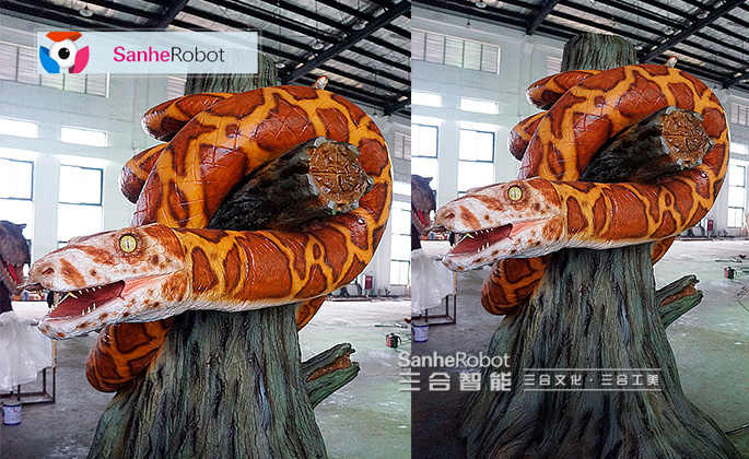 Realistic Green Snake Animatronics Model Real-size Simulated Animals ...