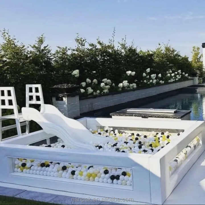 White and Mint Colour Infant Playroom Ball Pond - Fun & Safety