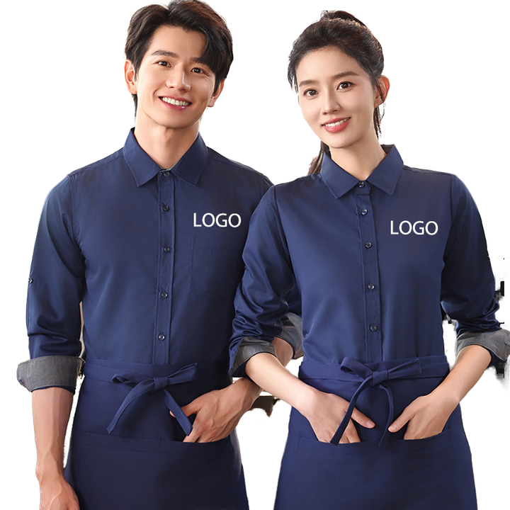 Single Long-Sleeved Catering Hotel Waiter Uniform Shirts New Style ...