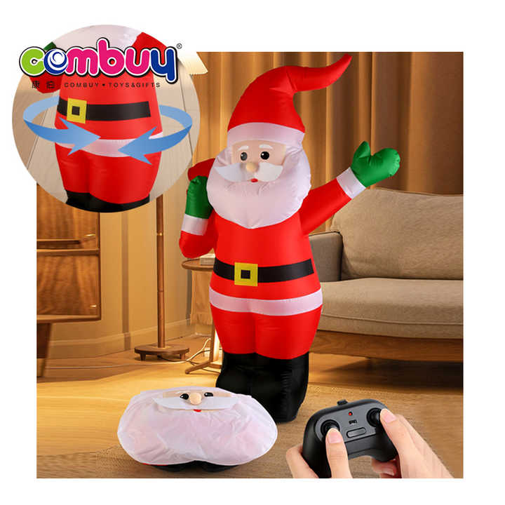 Remote Control Musical Sliding Rotating Inflatable Toys RC Santa Claus Car
