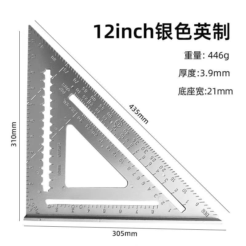 7inch/12inch Portable Aluminum Speed square Measuring Ruler Triangle ...
