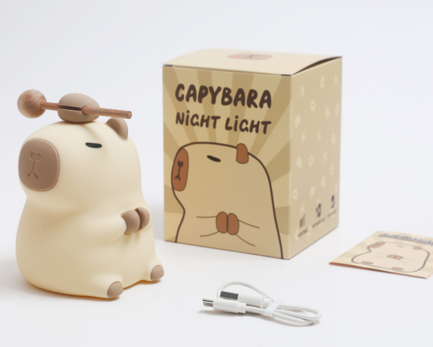 Cute Capybara Night Light - USB Rechargeable & Dimmable