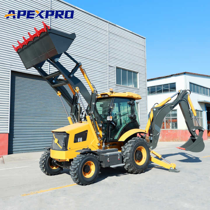 4x4 Hydraulic Excavator Loader Chinese Backhoe Loader Wheeled Backhoe ...
