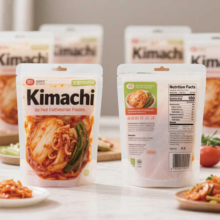 Custom Printed Plain Kimchi Packaging Bag Pickle Storage Three Side ...