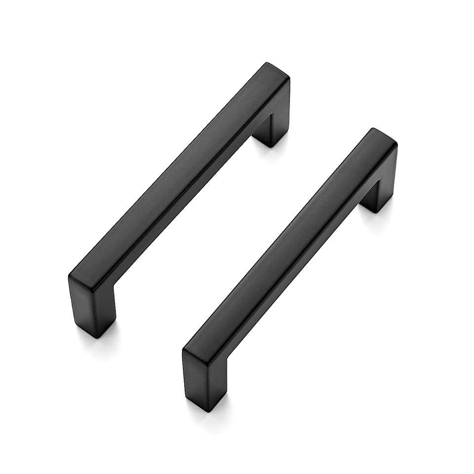 custom square shape black handle Stainless Steel furniture hardware ...