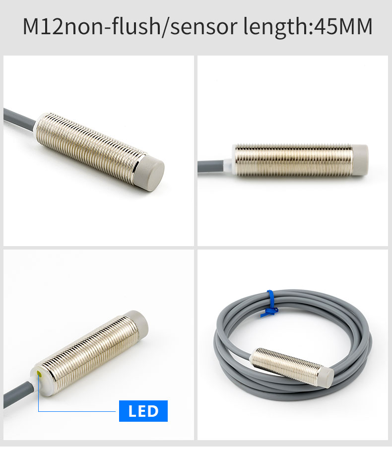 JIMOU High Quality Inductive Proximity Sensor 12V dc 3 Wire M12 PNP ...