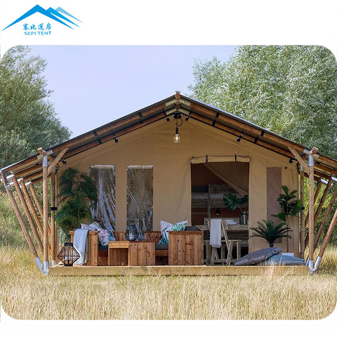 Sepi Custom 2024 Outdoor Waterproof Wooden Pole Family Canvas Tent ...