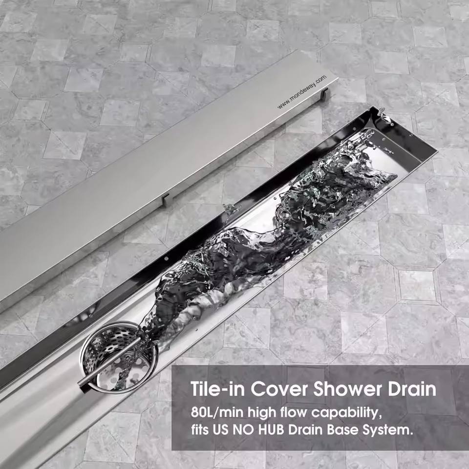 Invisible Shower Drain Shower Stainless Steel Channel Linear Bathroom ...