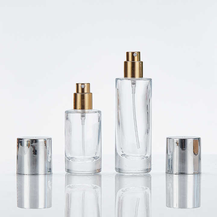 Transparent Glass Cylindrical Perfume Spray Bottles - 20ml, 30ml, 60ml ...