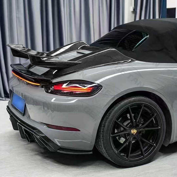 Carbon Fiber High Polished Spoiler Wing for Porsche Cayman 718 Boxster ...