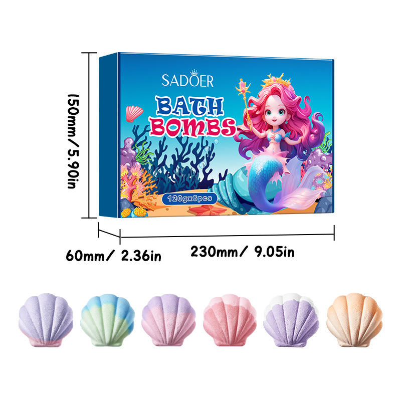 SADOER Salt Bath Balls Set Bright Colors Exquisite Packaging 6 Pieces ...