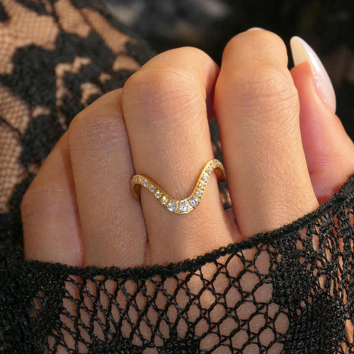 NEW NORWEGIAN WAVE BEAUTY LINE ICED OUT ZIRCON RING Dazan HOT INS Trendy 18k PVD Gold Plated ...