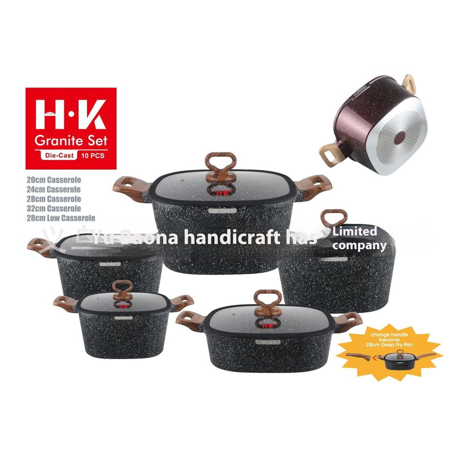 ZIO Modern Design Square Soup Pot Set - Non-Stick Aluminum with Glass ...