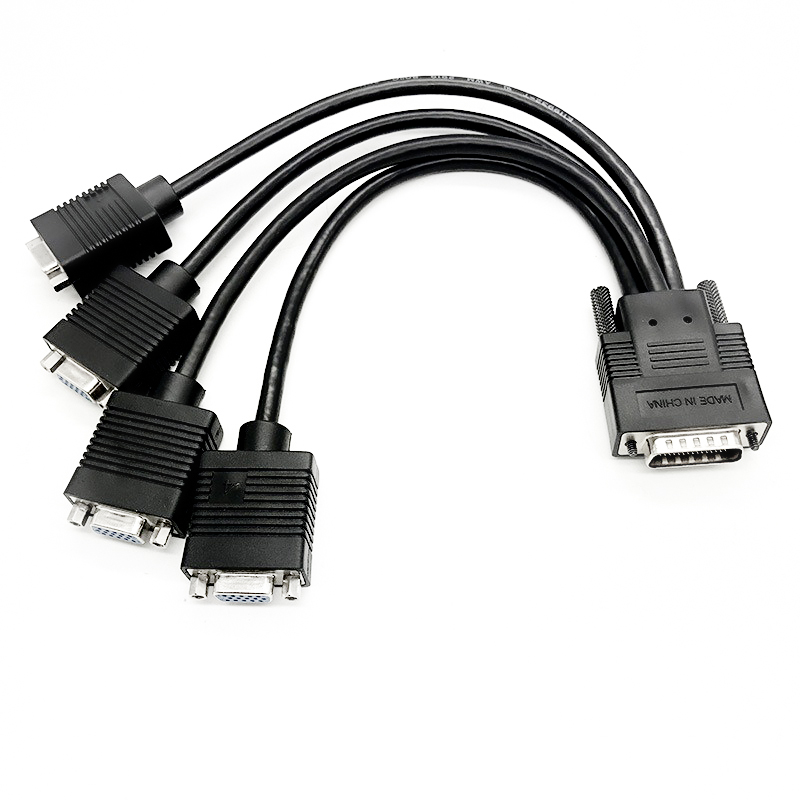 SCSI VHDCI Serial Data Cable 68 Pin to Four Port DVI 24+5 Female Video ...