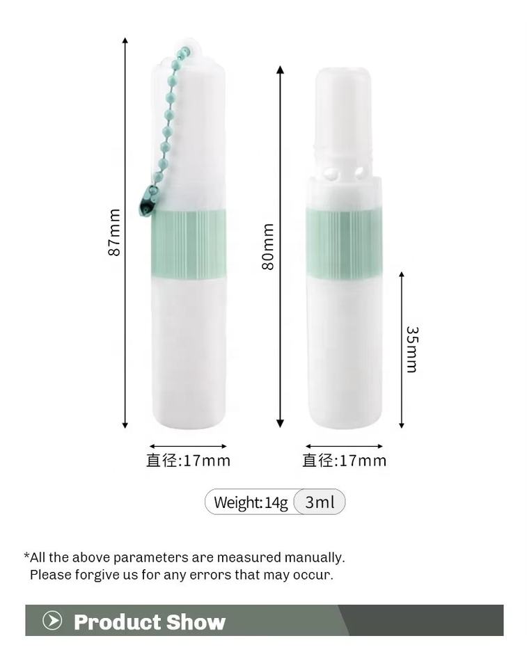 Keychain Nasal Inhaler Empty Tube Plastic Packaging 2 in 1 Dual Head ...