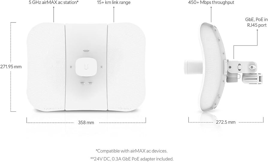 UBNT Lbe-5ac-Gen2 - 5ghz Outdoor Access Point with 23dbi Antenna