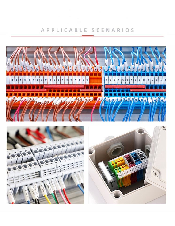 Component Double Wire 3-way Self-locking Terminal Blocks With Holding ...