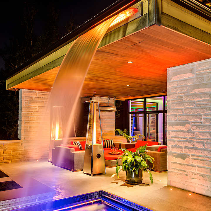Colorful Acrylic Water Sheer Descent Swimming Pool Waterfall