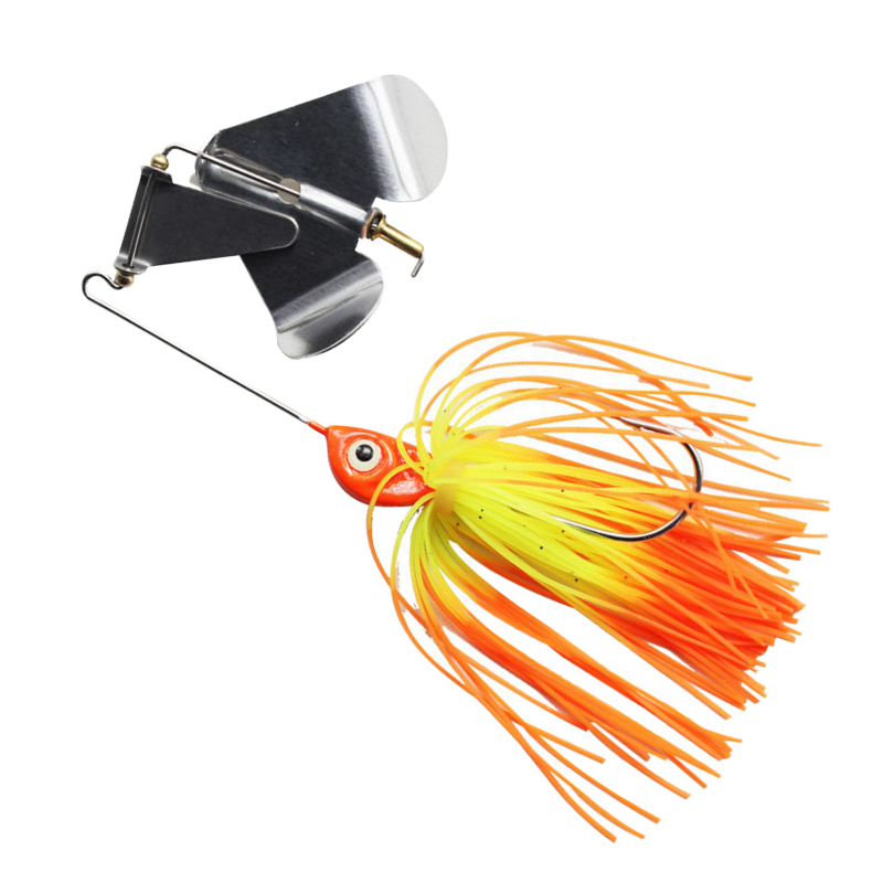 OEM Fly Fishing Silicon Tail Rotating Lead Jig Spinner Bait Metal Spoon ...