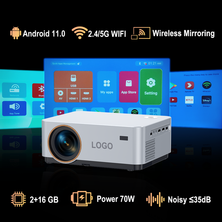 Mini 4K LCD Projector - Home Theater X30W Pro 16000 Lumens