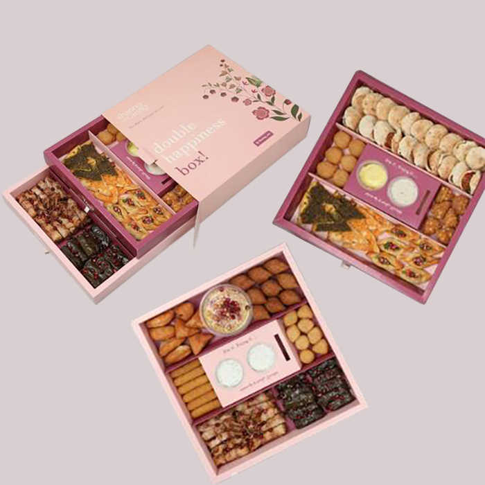 Custom Arabic Triple Box Cheese Manakish Chips Snack Pack