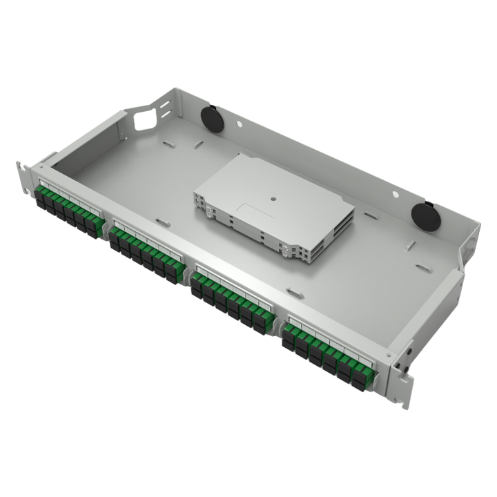 U Type Splice Tray 1U Rack Panel Fiber Optic Enclosure 96 Port LC SC ...