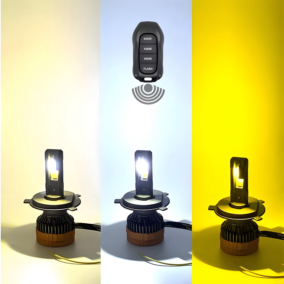 Remote Three Colors LED Headlights with High Power 138W 16000 Lumens ...