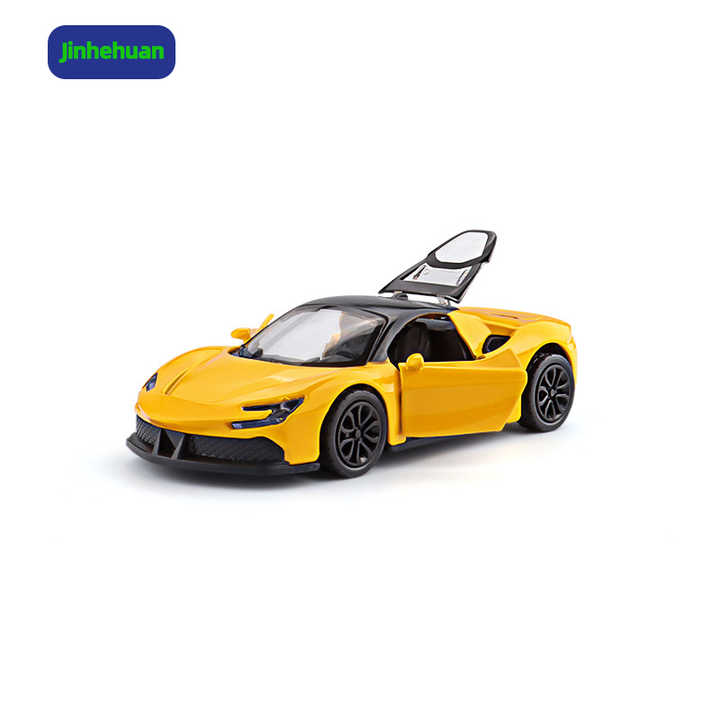 Cheap 1:43 Diecast Model Cars Yellow Mini Pull Back Sport Car Small ...