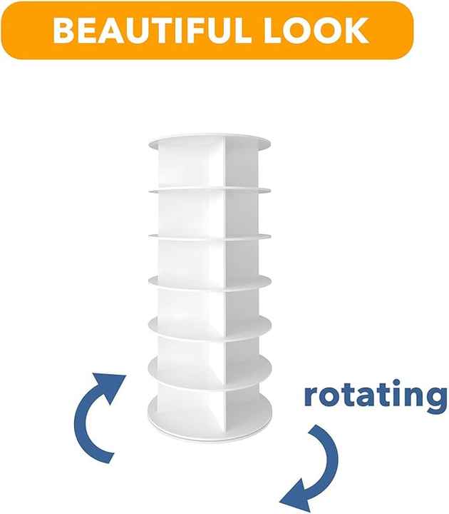 6 Tier Rotating Shoe Rack Tower Spinning Shoe Display Revolving 360 ...