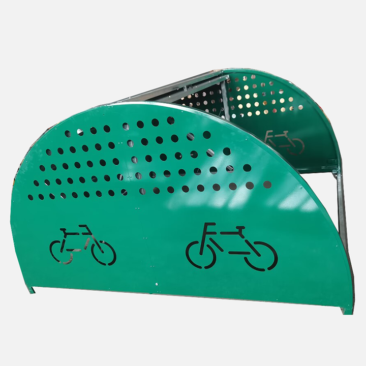 Bicycle Storage Box Gray Green Metal Iron Security Bike Storage Parking ...