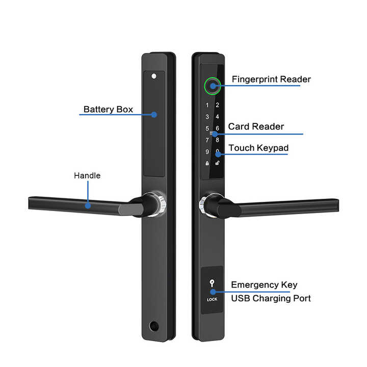 Waterproof Keyless Door Handle Lock TTLock Biometric Fingerprint ...