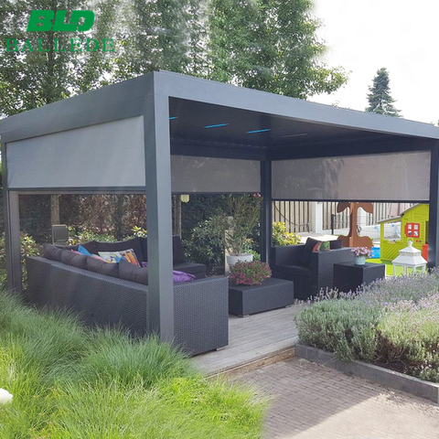 Motorized Aluminum Pergola with LED Lights - Waterproof