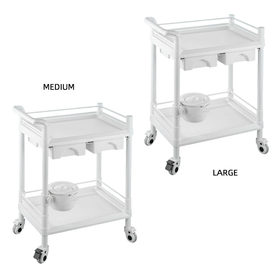 ABS Medical Trolley Mobile Treatment Cart Adjustable Storage Organizer ...