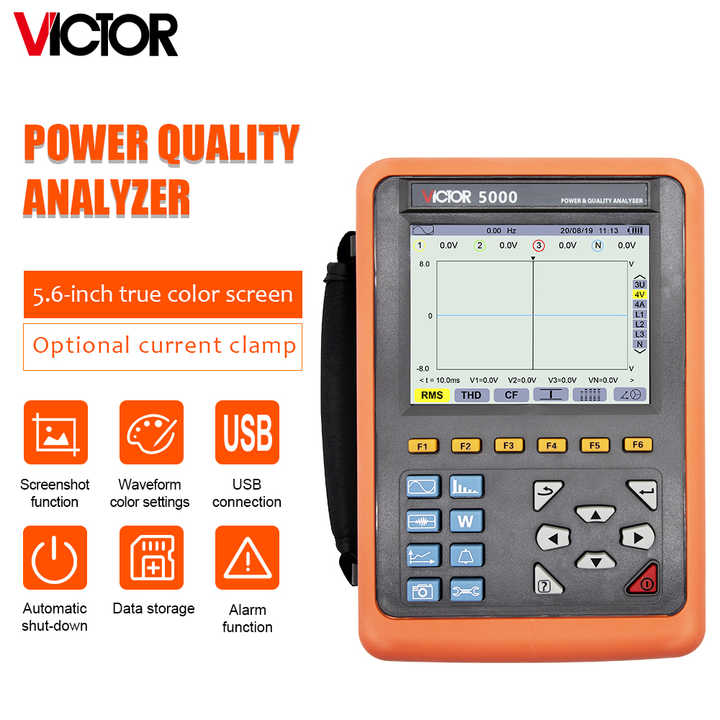 VICTOR 5000 Power & Quality Analyser with 8 40 68 300mm in Diameter ...