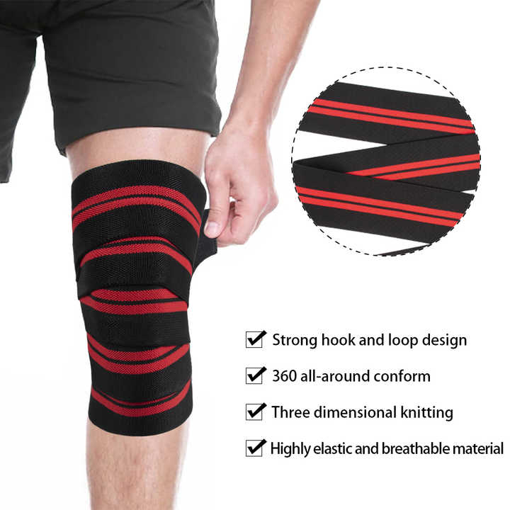 MKAS Gym Fitness Compression Weightlifting Knee Straps